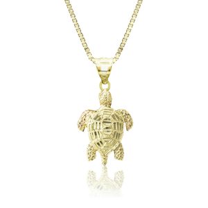 14K Yellow Gold Turtle Pendant